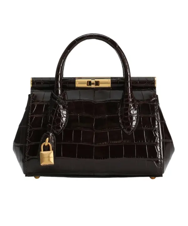 Dolce & Gabbana Marlene Day Mini Handbag In Polished Alligator