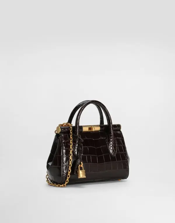 Dolce & Gabbana Marlene Day Mini Handbag In Polished Alligator