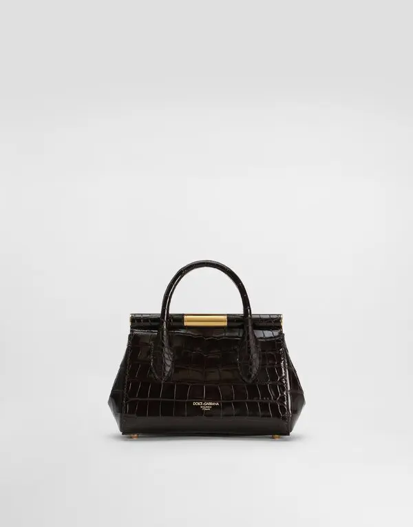 Dolce & Gabbana Marlene Day Mini Handbag In Polished Alligator