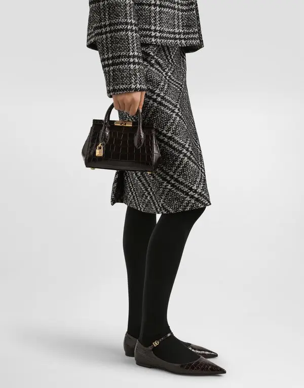 Dolce & Gabbana Marlene Day Mini Handbag In Polished Alligator