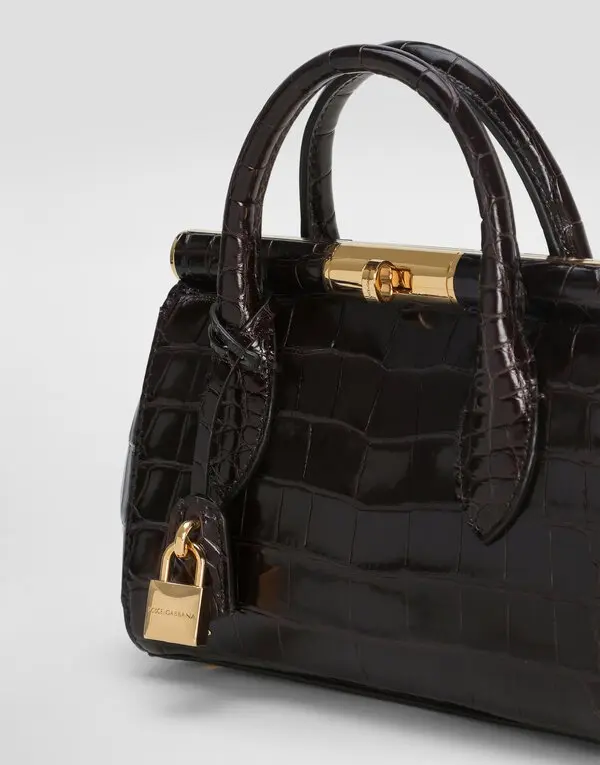 Dolce & Gabbana Marlene Day Mini Handbag In Polished Alligator