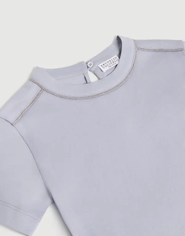 Brunello Cucinelli Cotton Jersey T-shirt With Sparkling Piping