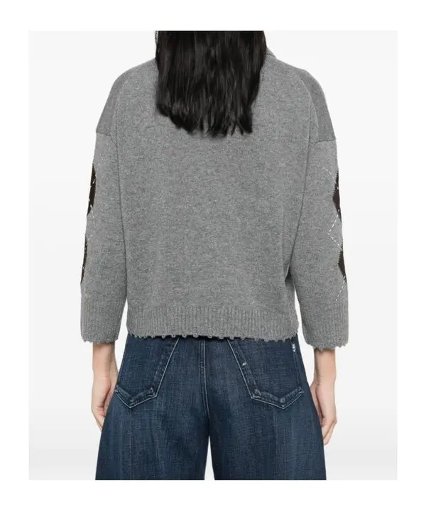 Pinko Argyle-pattern Collared Sweater