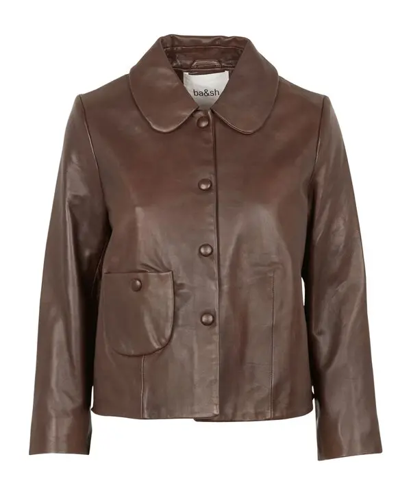 Ba&sh Long-sleeved Leather Jacket