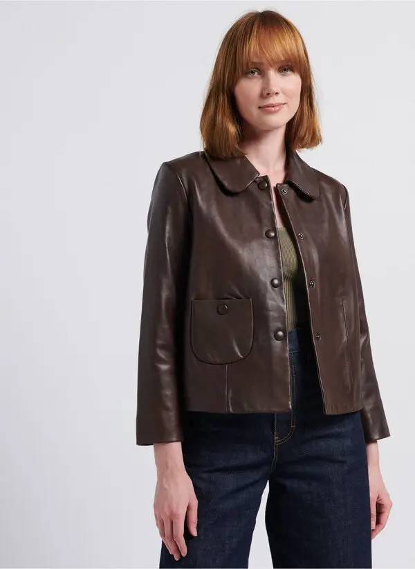 Ba&sh Long-sleeved Leather Jacket