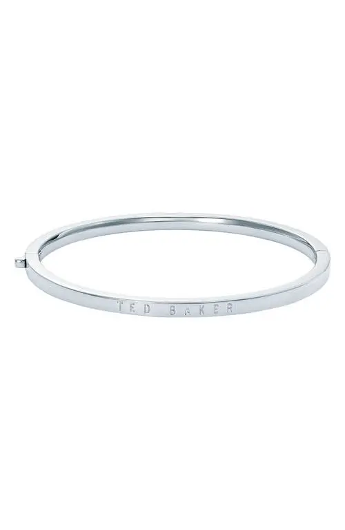 Ted Baker London Chrishell Logo Slim Bangle Bracelet - Silver Tone