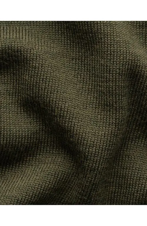 Eton Merino Wool Quarter Zip Sweater - Medium Green