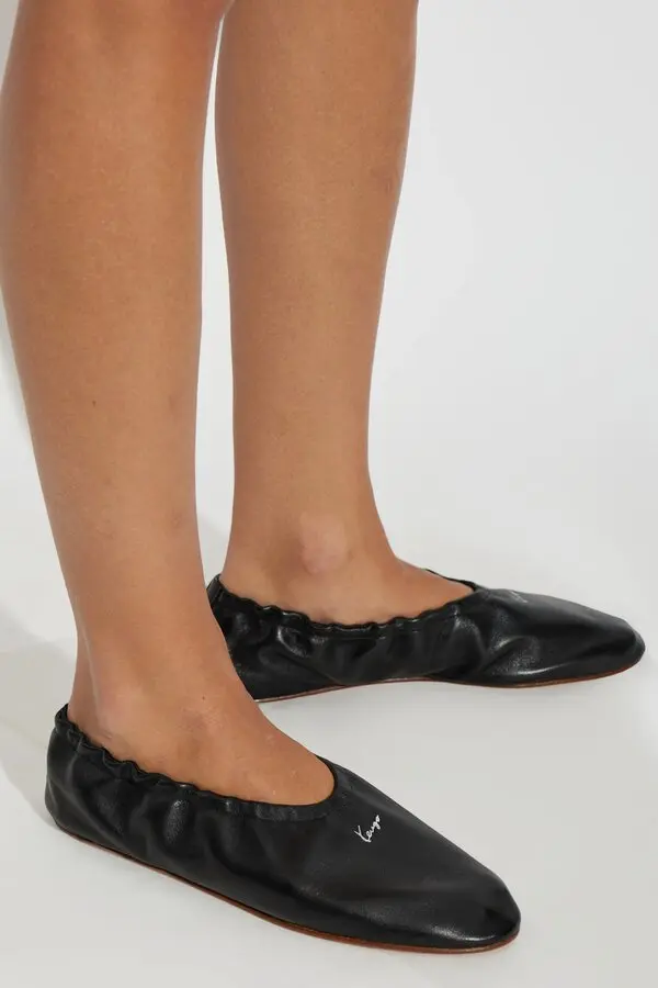 Kenzo Leather Ballet Flats With Logo