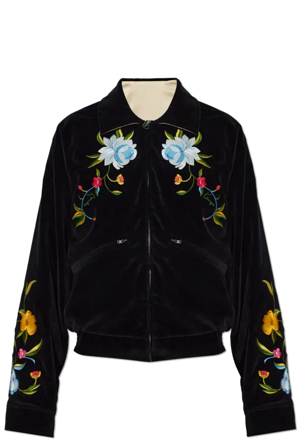 Kenzo Velvet Jacket With Colorful Embroidery