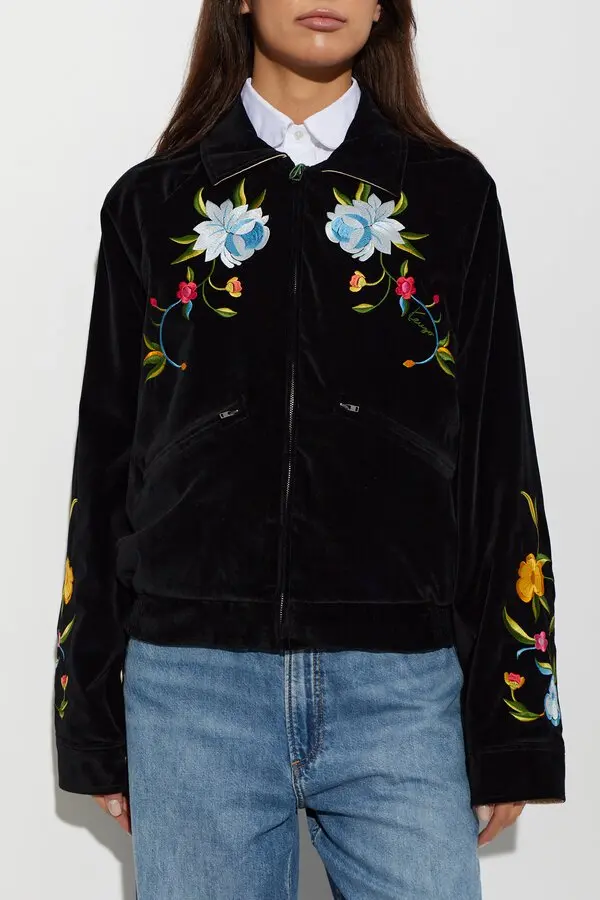 Kenzo Velvet Jacket With Colorful Embroidery
