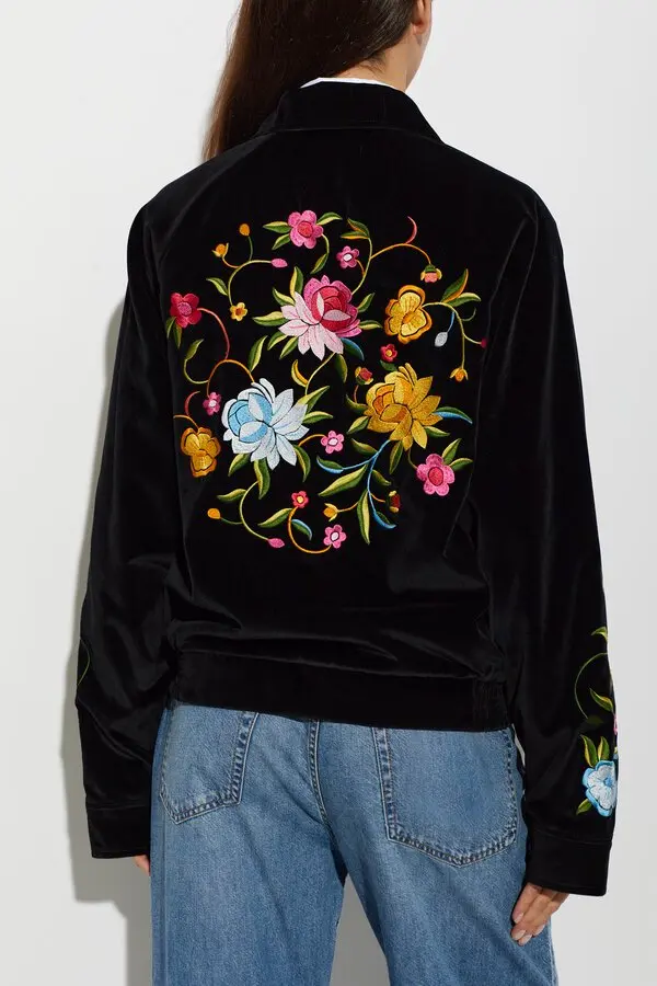 Kenzo Velvet Jacket With Colorful Embroidery