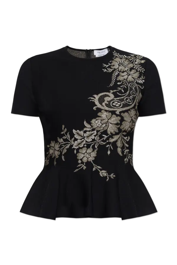 Alexander McQueen Top With A Floral Motif