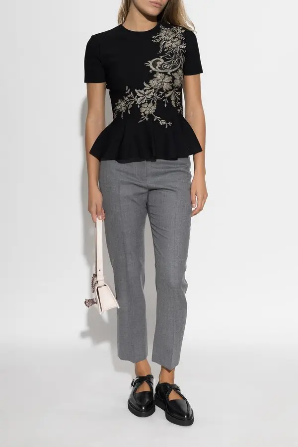 Alexander McQueen Top With A Floral Motif