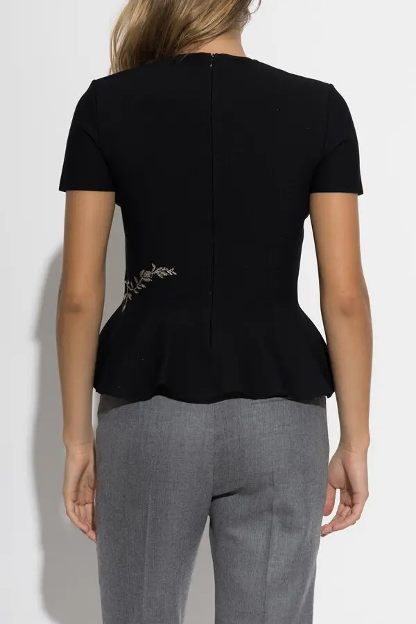 Alexander McQueen Top With A Floral Motif