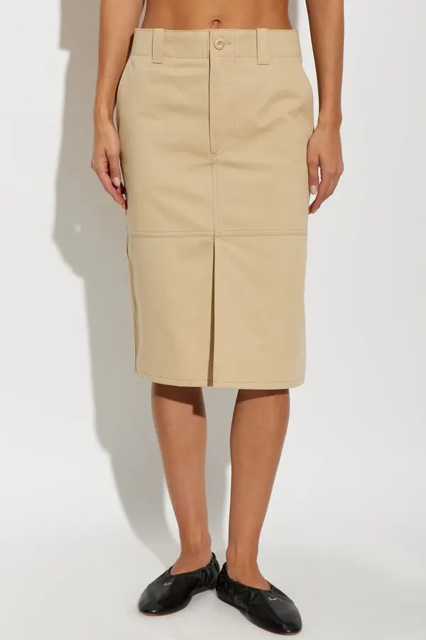 Kenzo Cotton Skirt With A Slit