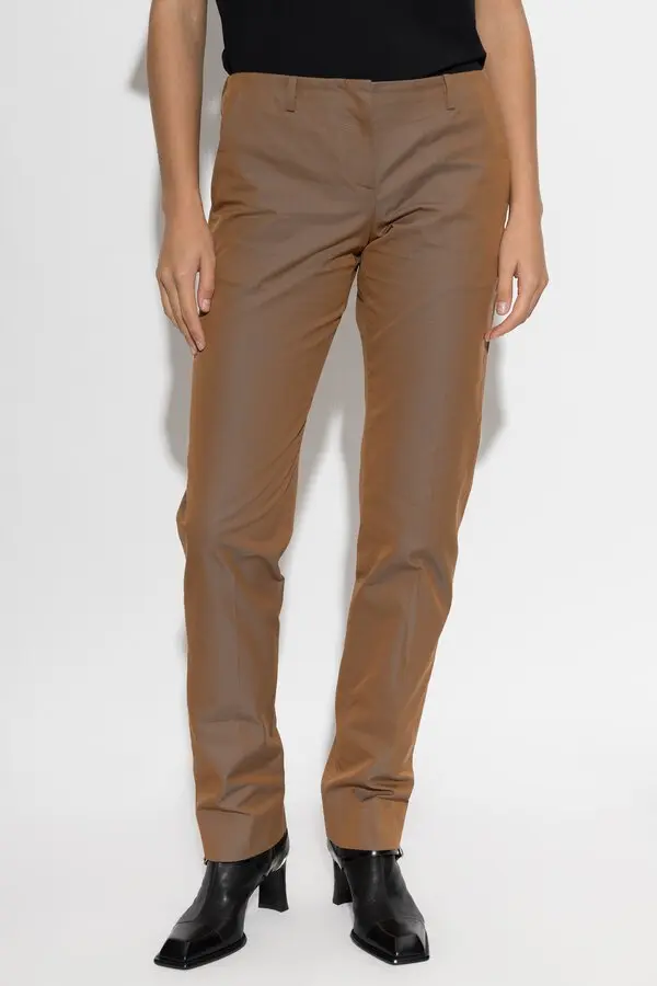 Alexander McQueen Cotton Pleated Trousers
