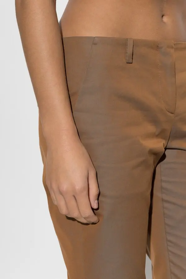 Alexander McQueen Cotton Pleated Trousers