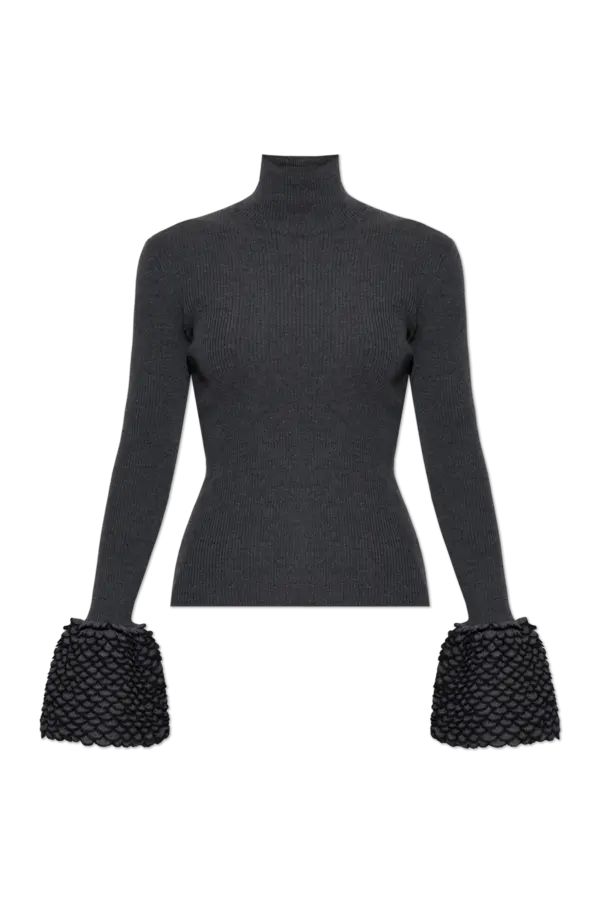 Alexander McQueen Wool Turtleneck With Decorative Sleeves