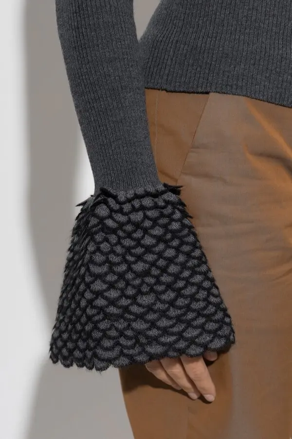Alexander McQueen Wool Turtleneck With Decorative Sleeves