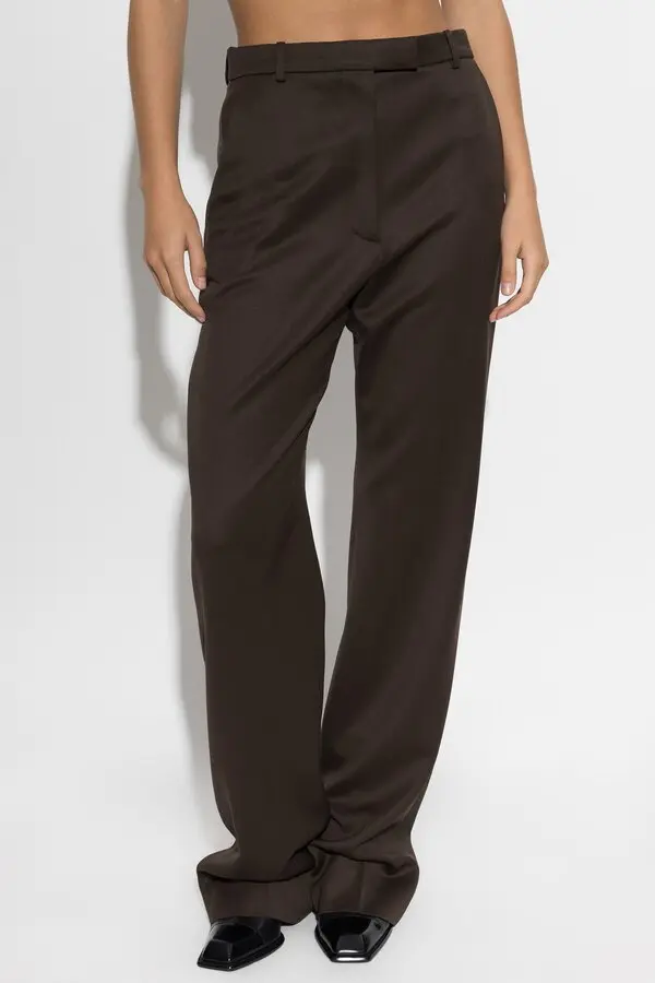 Alexander McQueen Wool Pleated Trousers