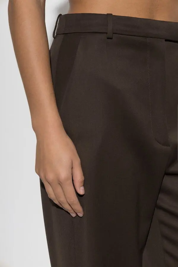 Alexander McQueen Wool Pleated Trousers