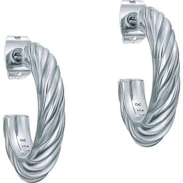 Ted Baker London Melanie Twisted Hoop Earrings - Silver Tone
