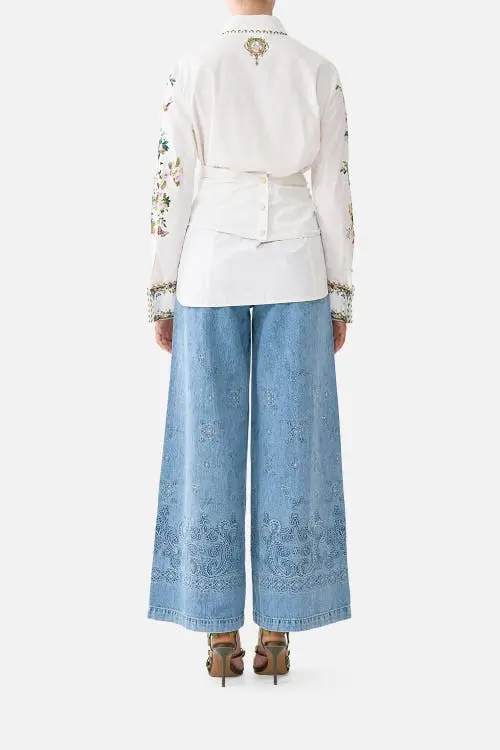Camilla Wide Leg Belted Jean