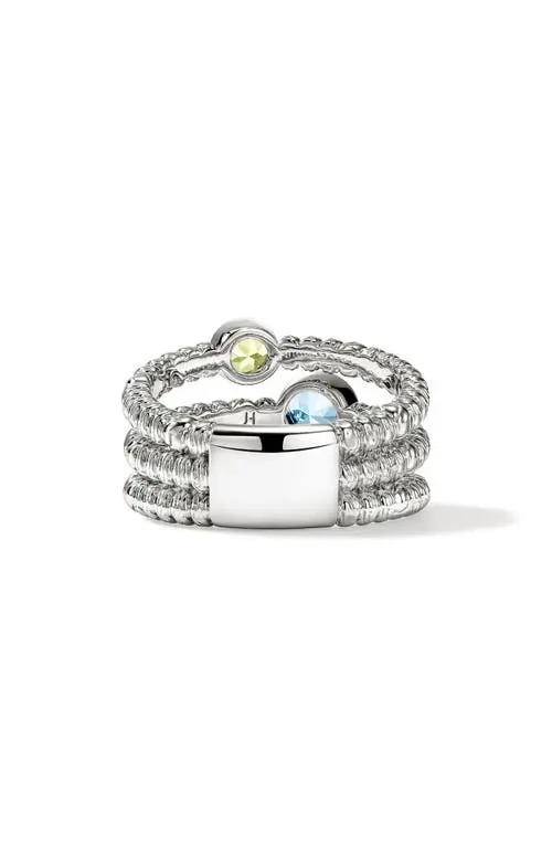 John Hardy Heishi Ring, Sterling Treated Swiss Blue Topaz, Lemon Quartz, Peridot - Silver
