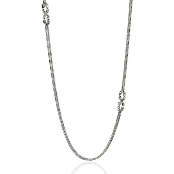 John Hardy Infinite Love Knot Station Necklace - Silver