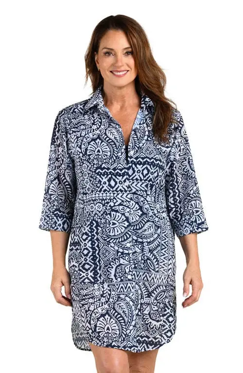 MAXINE OF HOLLYWOOD Island Bohemia Button Down Tunic Cover-up