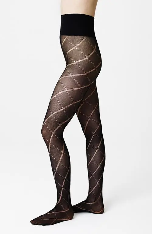 Swedish Stockings Kiitty Romb Pointelle Tights - Black