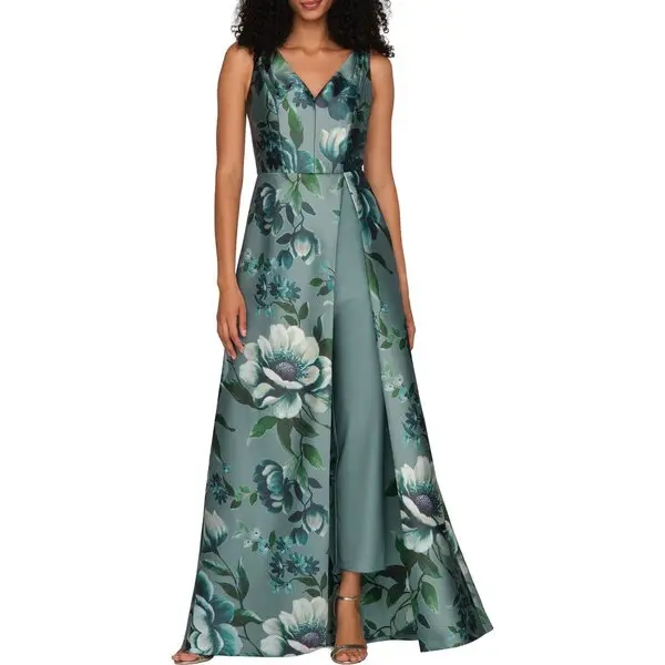 KAY UNGER Isabelle Floral Print Mikado Jumpsuit