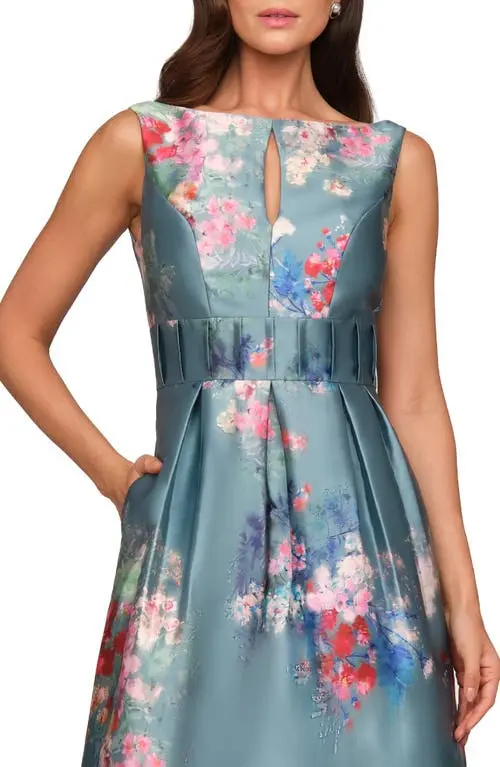 KAY UNGER Hara Floral Print A-line Dress