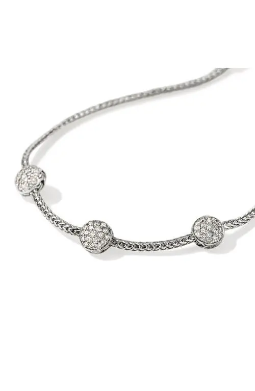 John Hardy Essentials Diamond Pav9 Station Bracelet