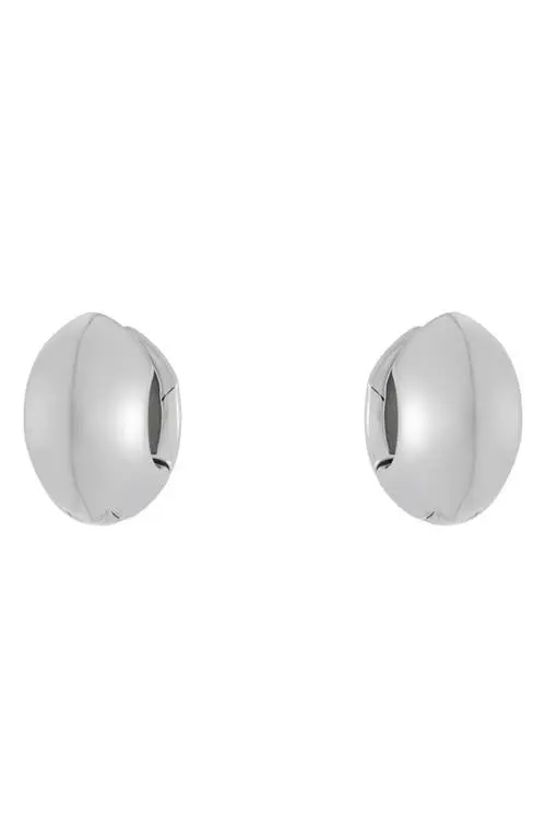 REISS Posie Polished Contour Hinged Huggie Earrings - Silver Tone