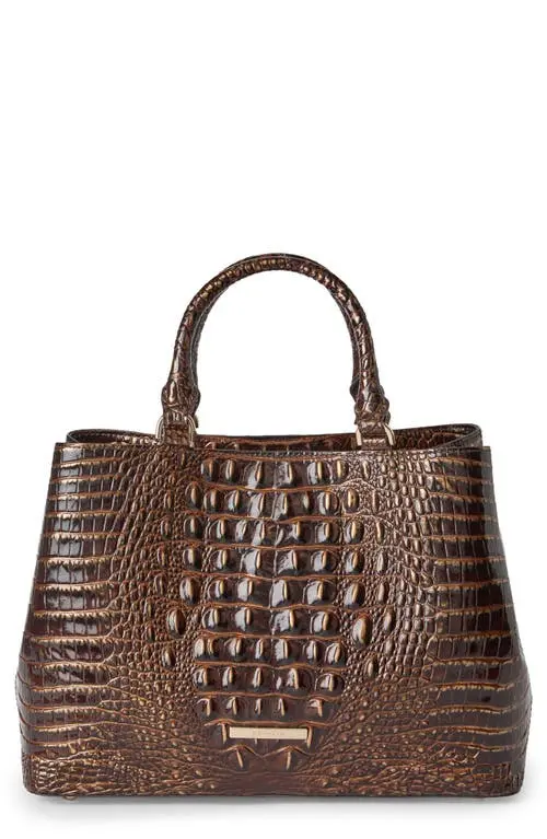 Brahmin Small Denise Croc Embossed Leather Satchel