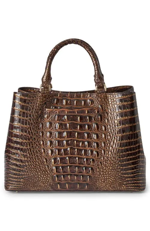 Brahmin Small Denise Croc Embossed Leather Satchel