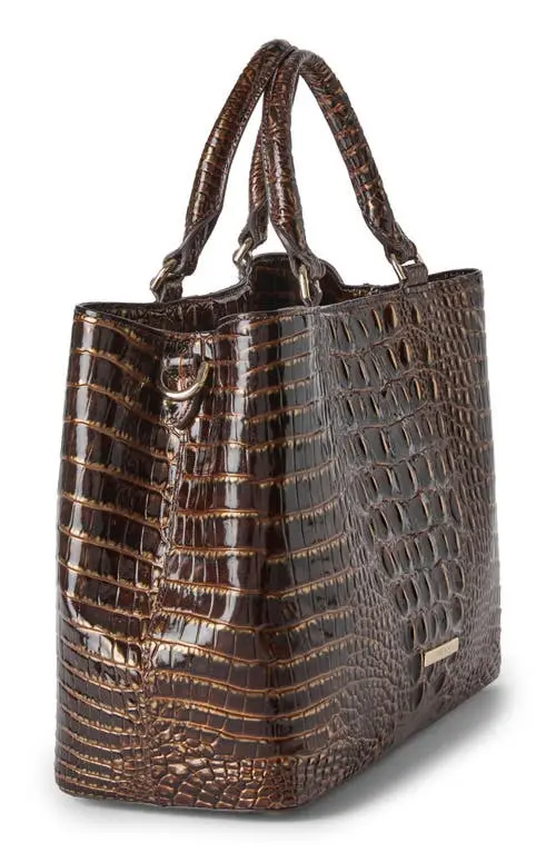 Brahmin Small Denise Croc Embossed Leather Satchel