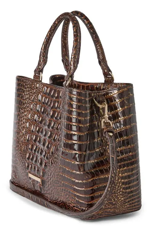 Brahmin Small Denise Croc Embossed Leather Satchel