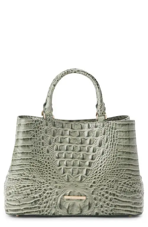 Brahmin Small Denise Croc Embossed Leather Satchel - Softgrass