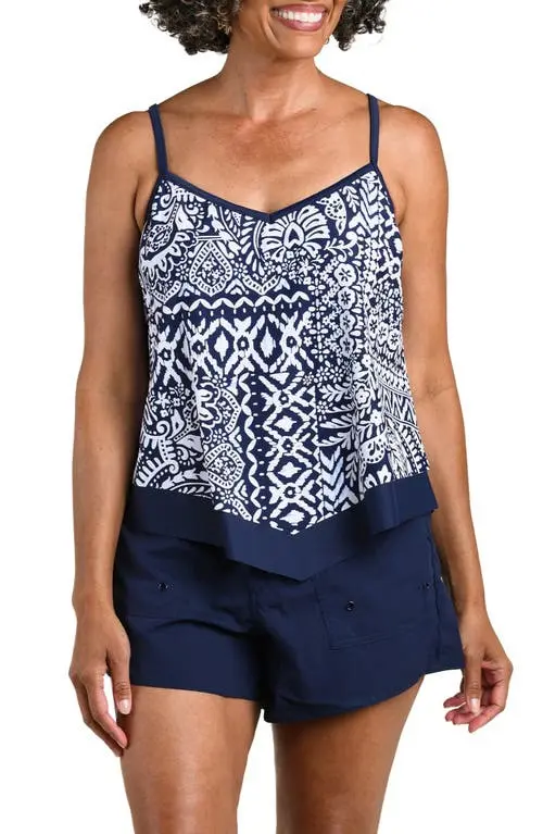 MAXINE OF HOLLYWOOD Bohemia Flutter Tankini Swim Top