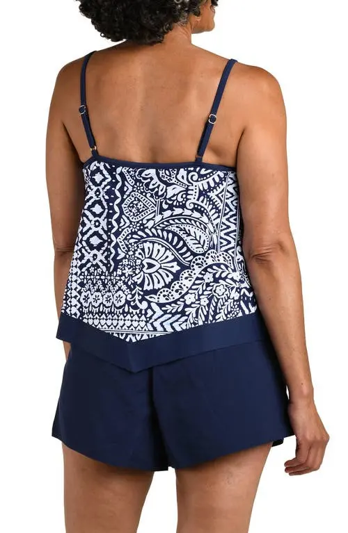 MAXINE OF HOLLYWOOD Bohemia Flutter Tankini Swim Top