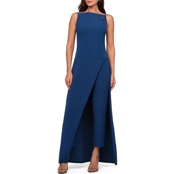 KAY UNGER Darby Beaded Maxi Jumpsuit - Dark Blue