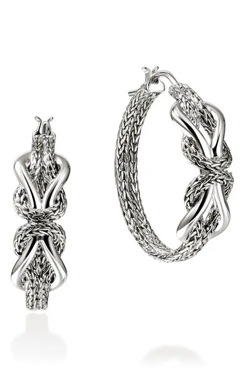 John Hardy Infinite Love Knot Hoop Earrings - Silver