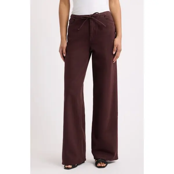 Warp + Weft The Big Easy High Waist Wide Leg Drawstring Jeans