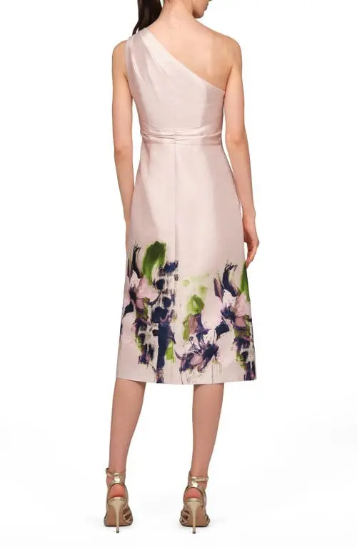 KAY UNGER Dani Floral Print Asymmetric Midi Dress