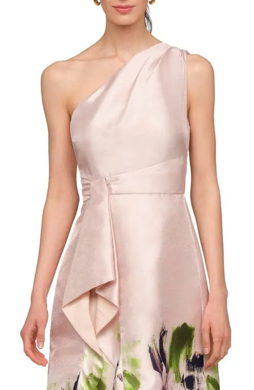 KAY UNGER Dani Floral Print Asymmetric Midi Dress