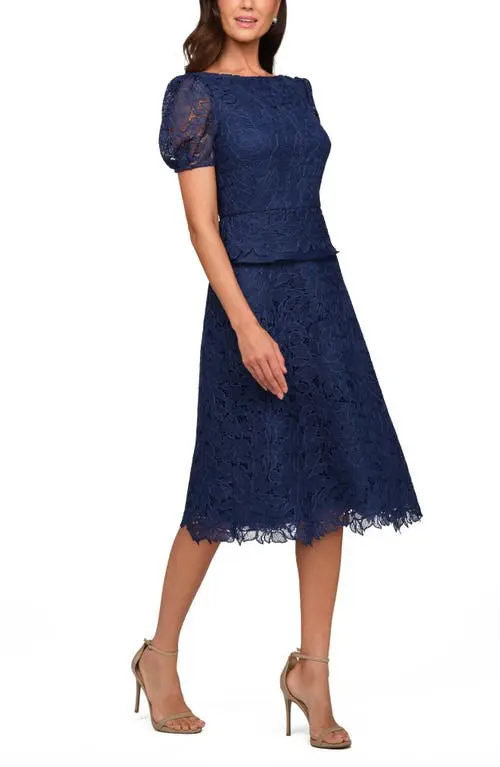 KAY UNGER Tierra Lace Midi Dress