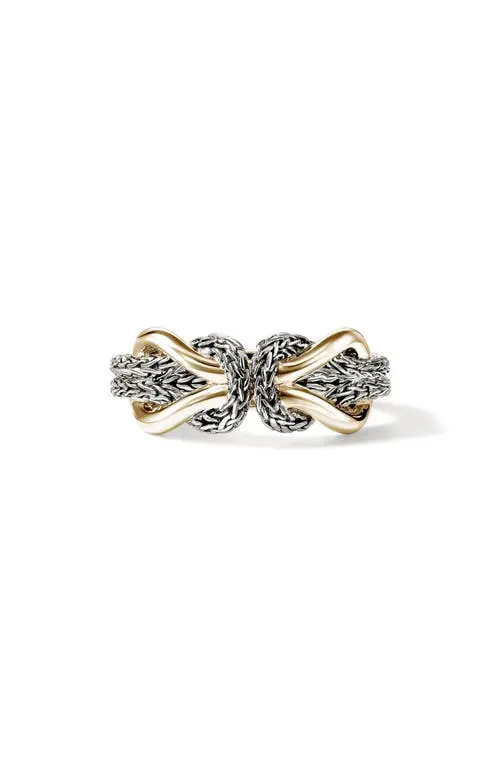 John Hardy Infinite Love Knot 14k Gold & Sterling Ring - Silver