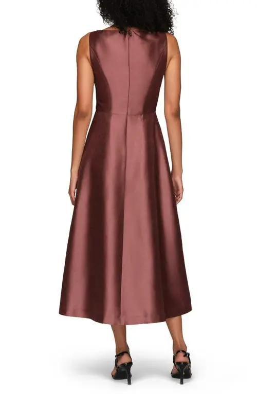 KAY UNGER Blakely Floral Print A-line Dress - Mocha Multi
